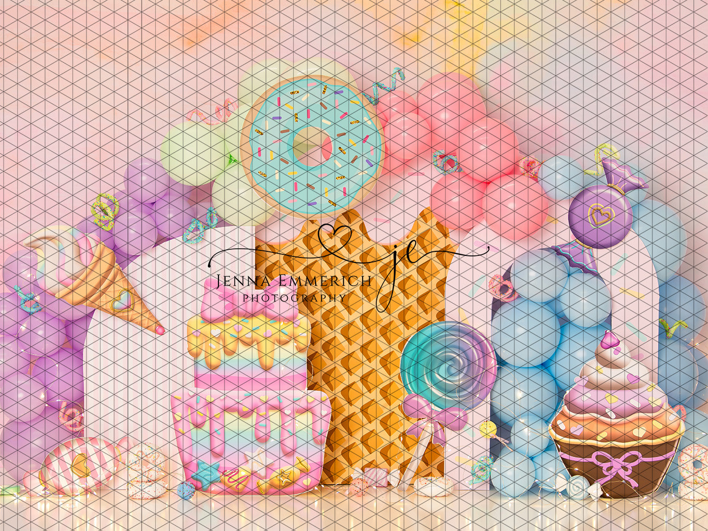 Sweet One Arches with Candies (JE) — Baby Dream Backdrops