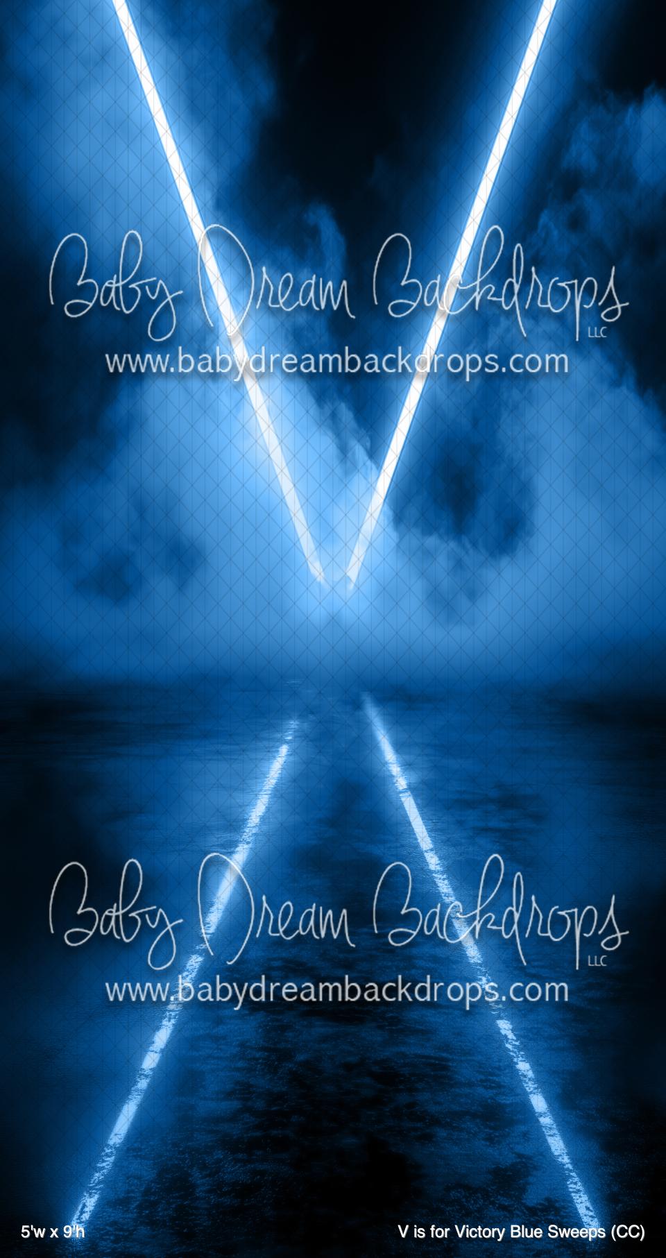 V is for Victory Blue Sweeps (CC) — Baby Dream Backdrops