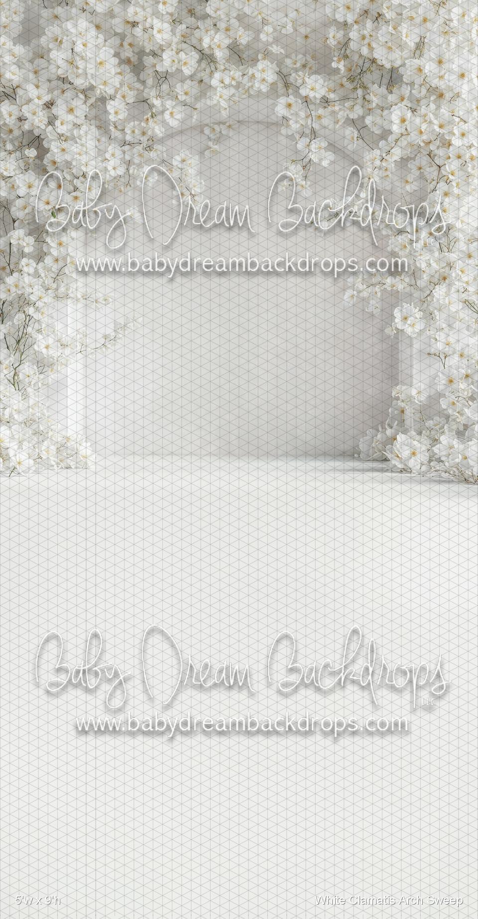 White Clamatis Arch Sweep (WM) — Baby Dream Backdrops