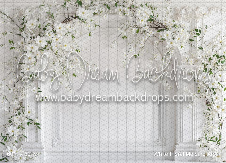 White Floral Molding Arch (WM) — Baby Dream Backdrops