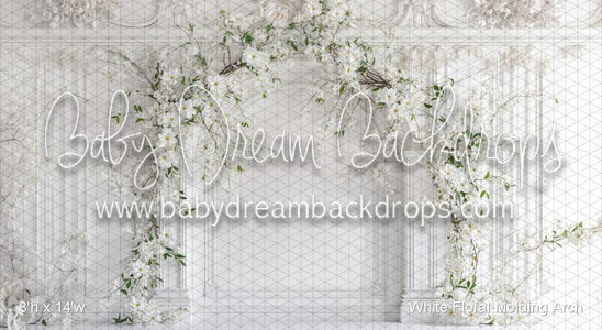 White Floral Molding Arch (WM) — Baby Dream Backdrops