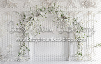 White Floral Molding Arch (WM) — Baby Dream Backdrops