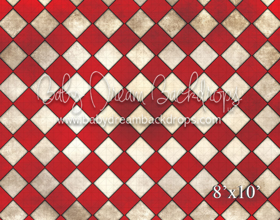 Red Checkered Fabric Floor (VR) – Baby Dream Backdrops