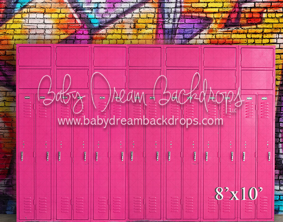 Street Graffiti Pink Lockers (VR) – Baby Dream Backdrops