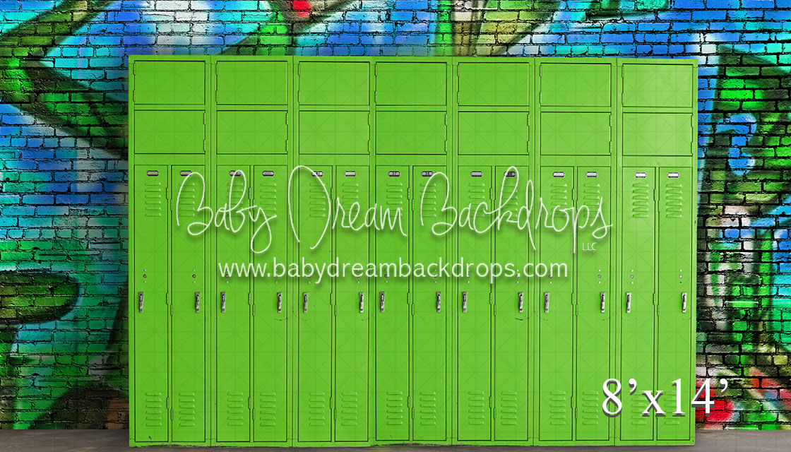 Green Street Graffiti Green Lockers (VR) – Baby Dream Backdrops