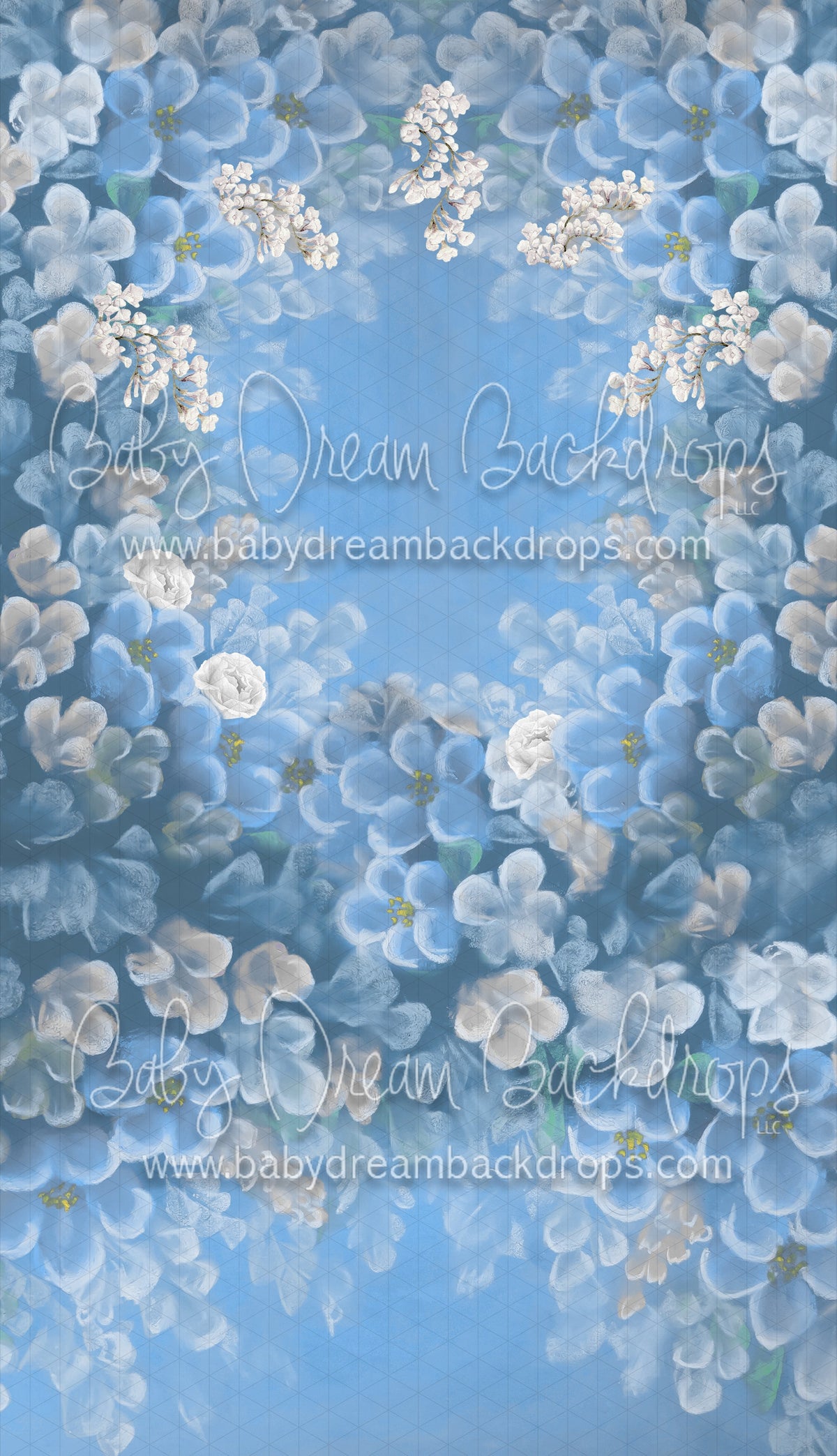 divine blooming blue Sweep — Baby Dream Backdrops