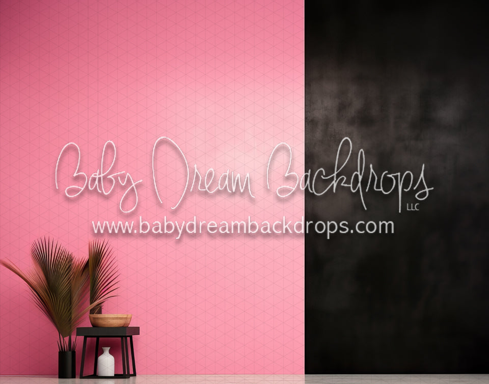 Black and Pink Colorblock Wall 2 (MD) — Baby Dream Backdrops