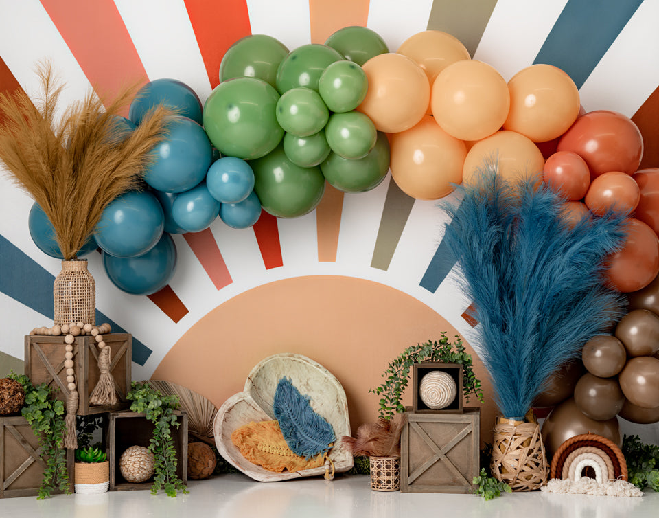 Boho Rainbow Sun with Props (RS) – Baby Dream Backdrops