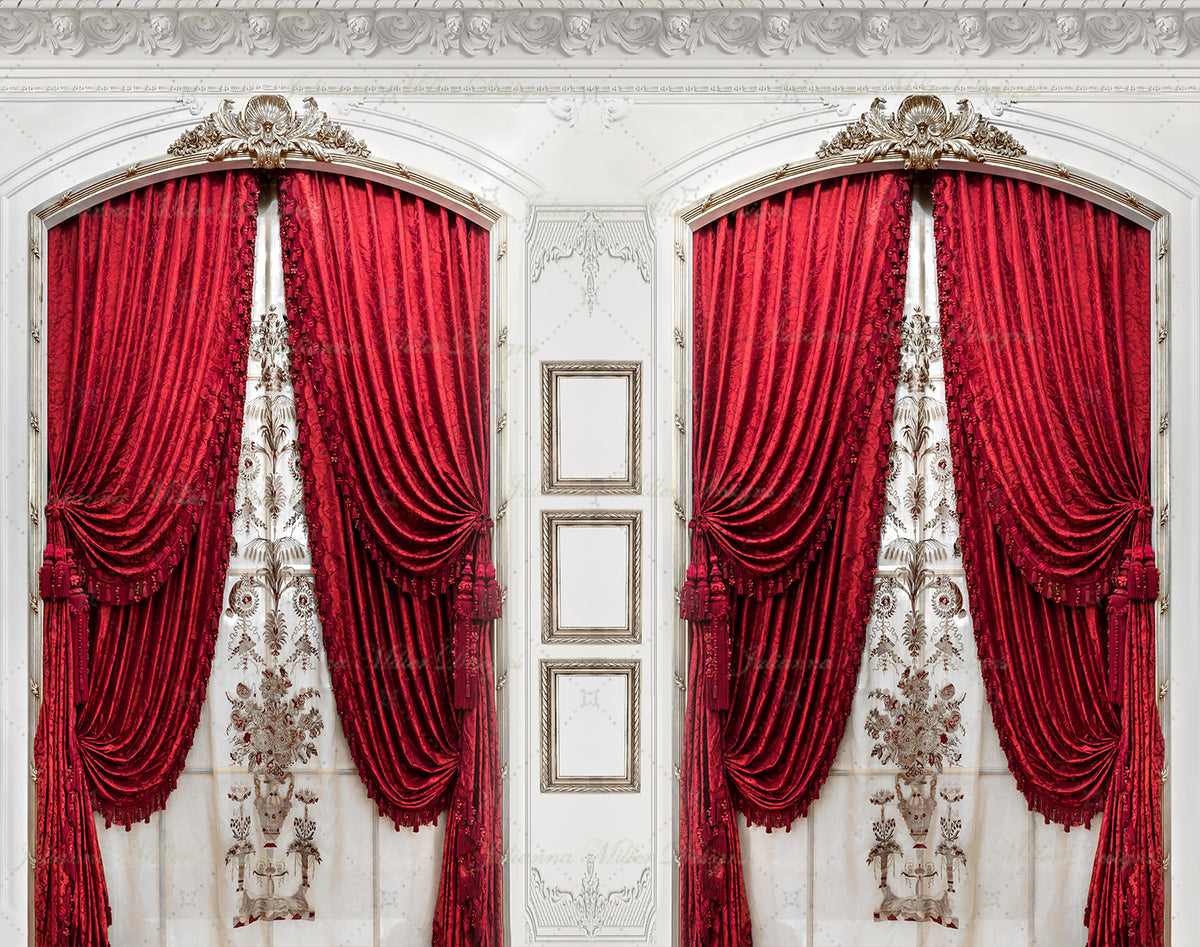Boudoir Rose Red Windows – Baby Dream Backdrops