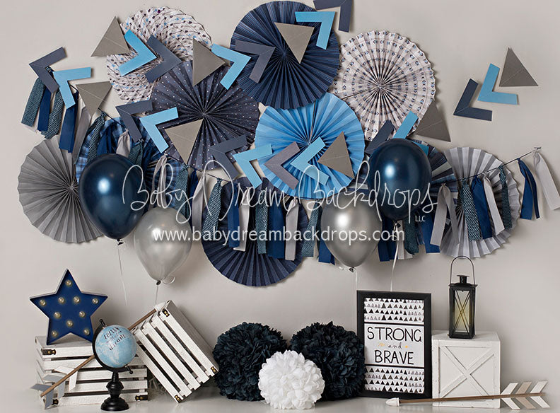 Brave Blues with Balloons — Baby Dream Backdrops