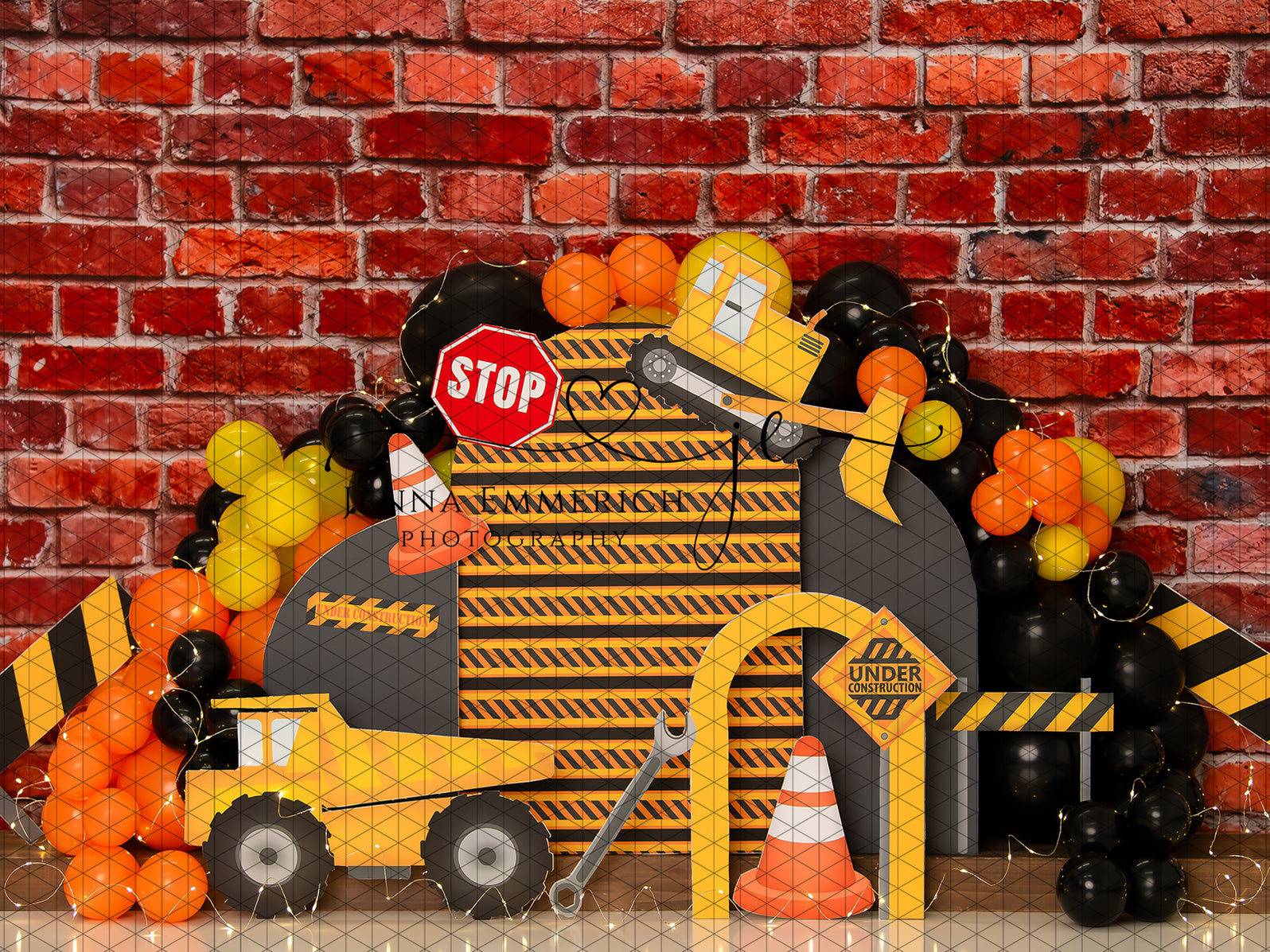 Construction Party Arch (JE) — Baby Dream Backdrops