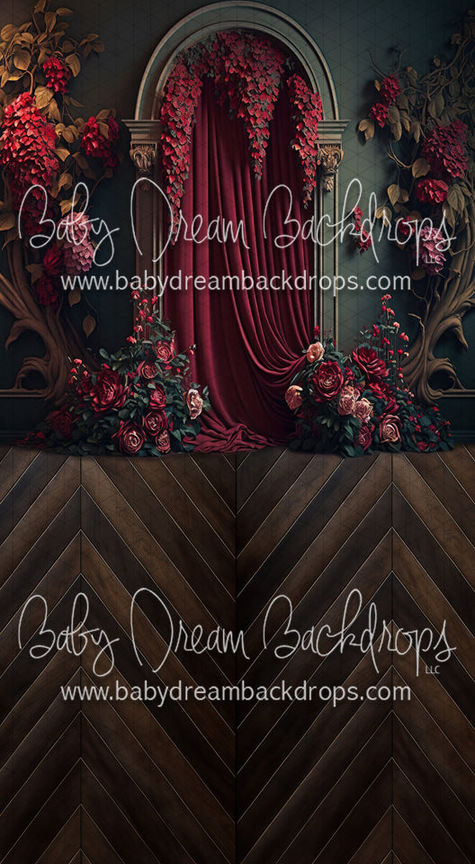Draped in Red Wall Sweep (MD) — Baby Dream Backdrops