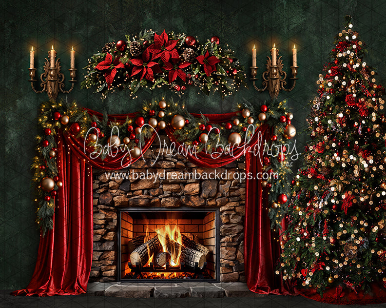 Fa La La Lavish Fireplace Tree (JA) – Baby Dream Backdrops