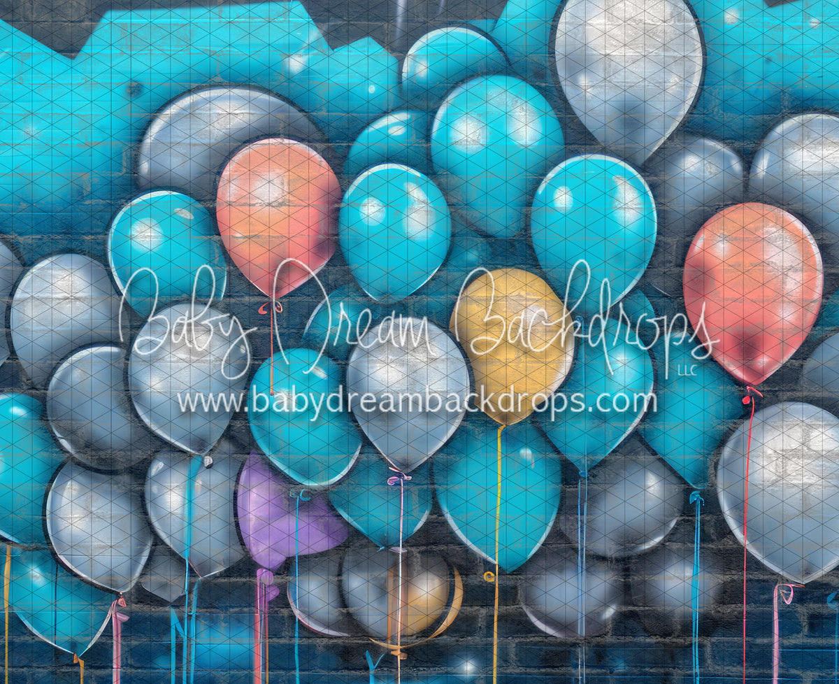 Graffiti Balloons Blue (JA) — Baby Dream Backdrops