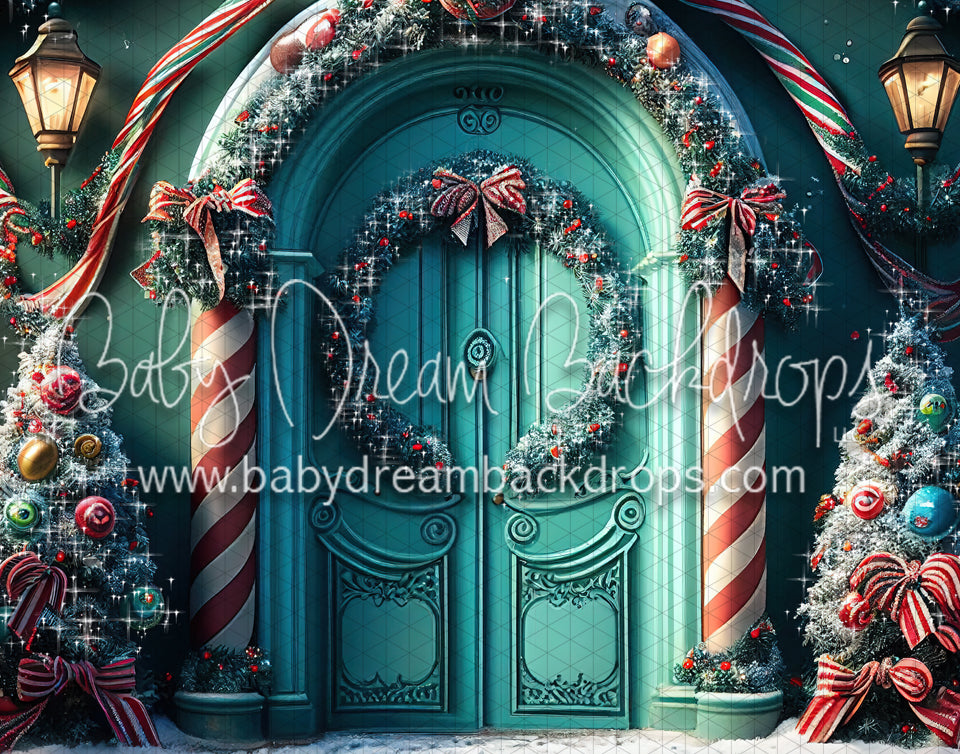 Jolly Christmas Doors with lights (MD) — Baby Dream Backdrops