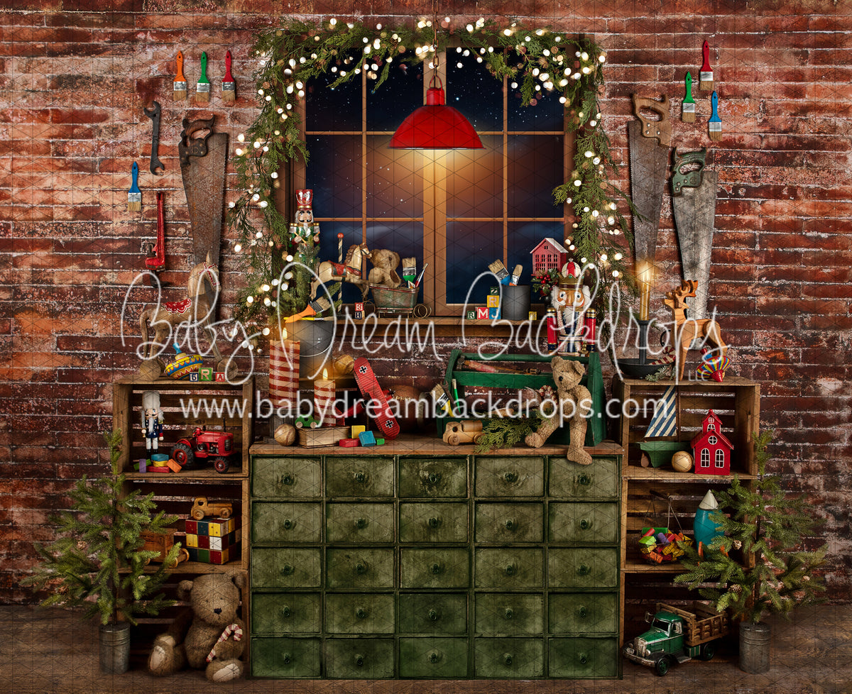 Jolly Old Workshop Side (JA) — Baby Dream Backdrops