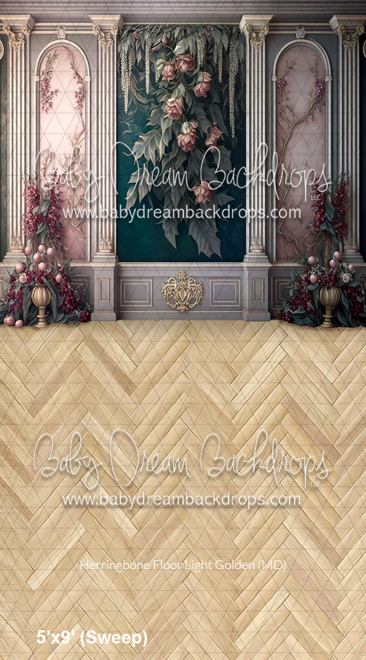 Leafy Blooms Wall Sweep (MD) — Baby Dream Backdrops