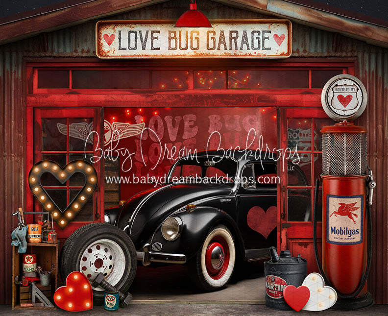 Love Bug Garage Valentine (JA) — Baby Dream Backdrops