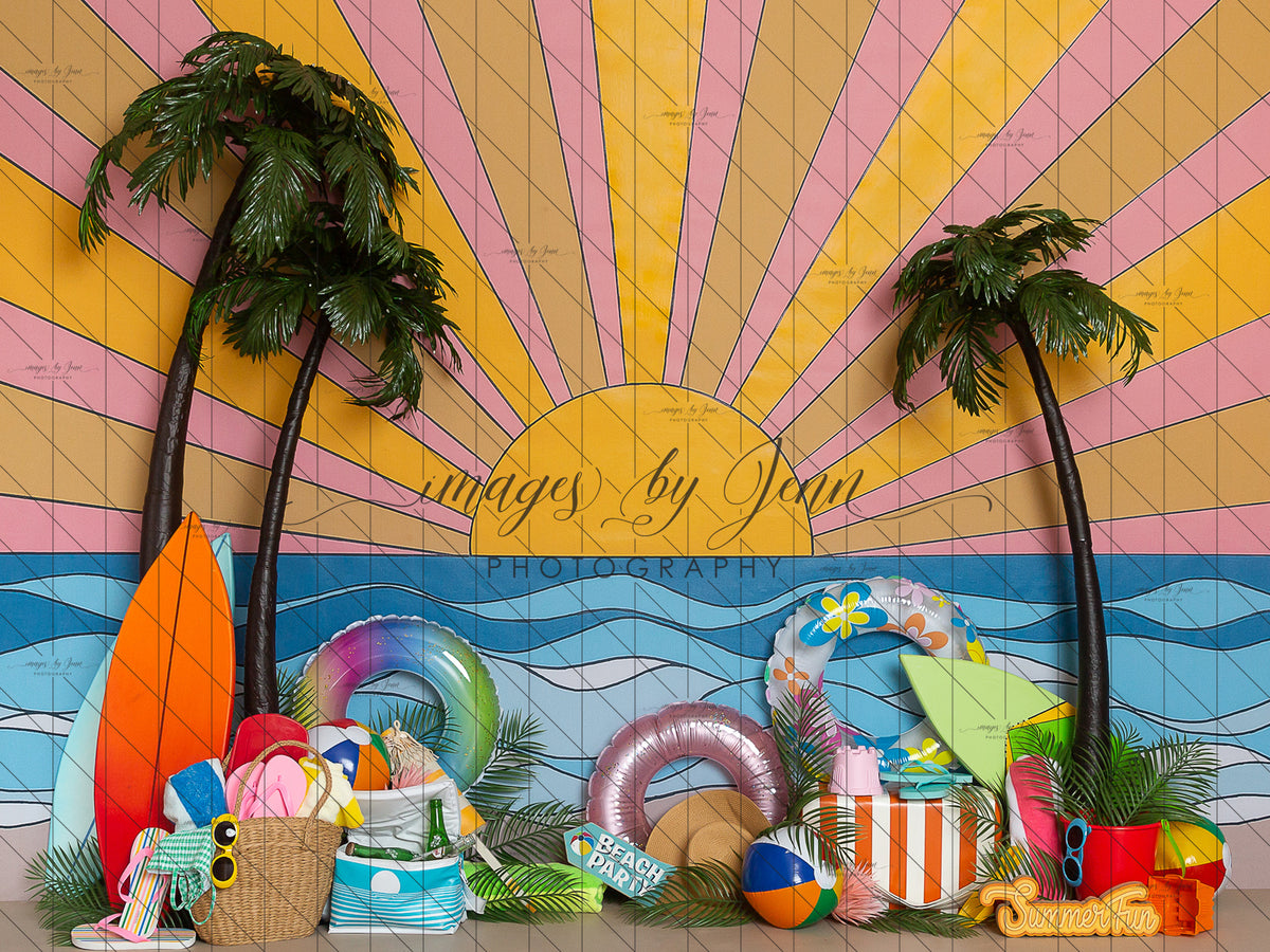 beach party backdrop