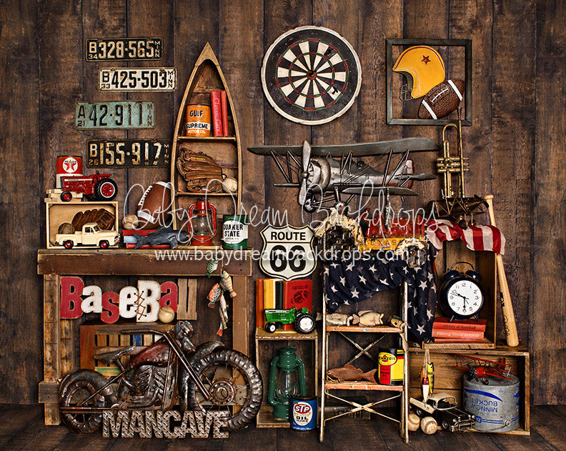 X Drop man cave – Baby Dream Backdrops