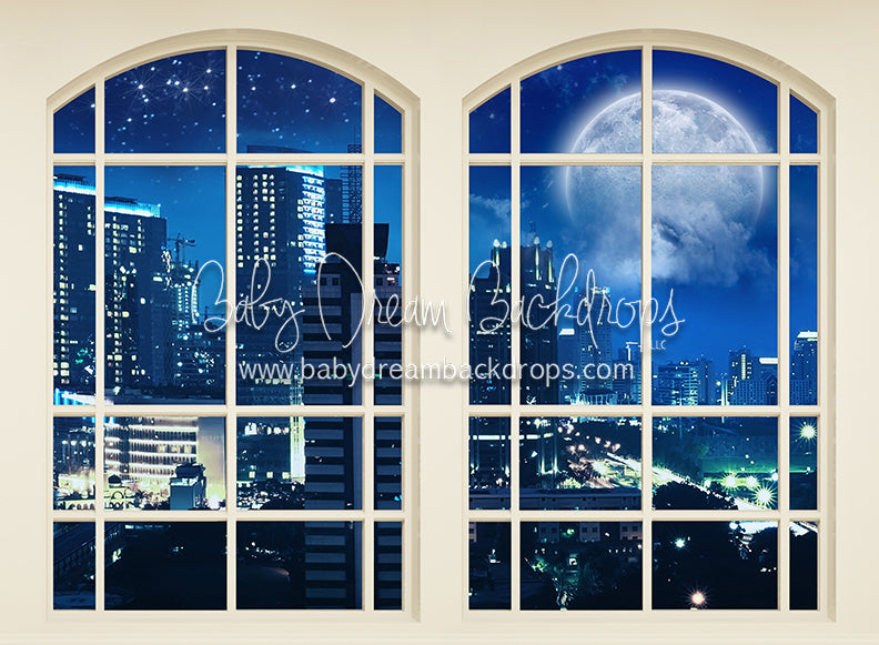 Moonlit City View — Baby Dream Backdrops