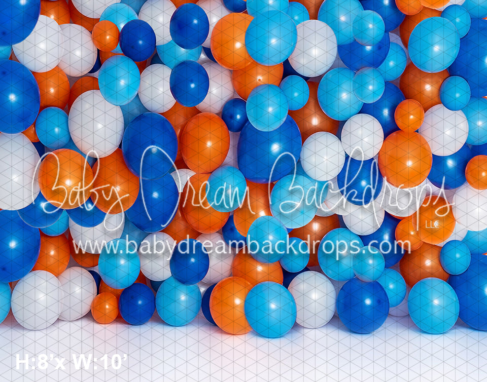 Orange and Blue Balloon Wall (BA) – Baby Dream Backdrops