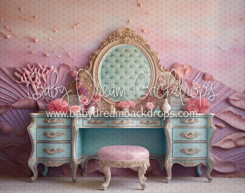 Pastel Mermaid Vanity (MD) – Baby Dream Backdrops