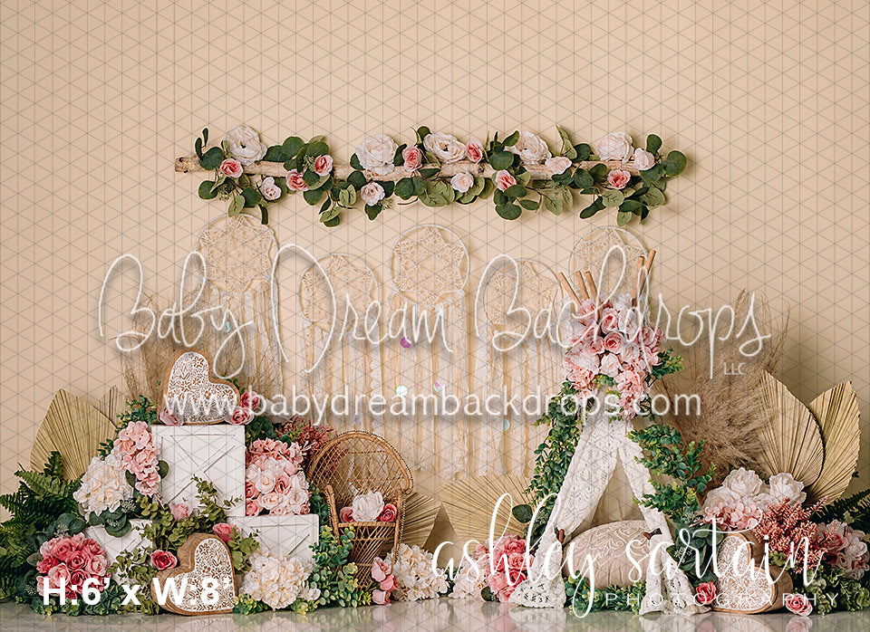 Pink Rose Boho (AH) – Baby Dream Backdrops
