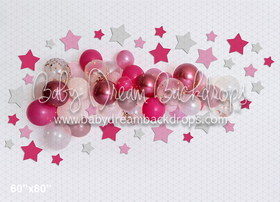 Pinky Balloon Star Galaxy (BA) — Baby Dream Backdrops
