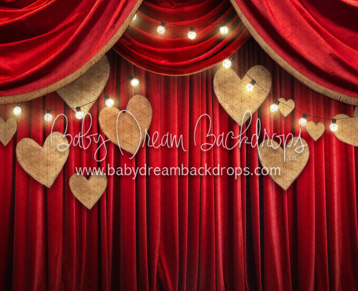 Red Valentine Circus Curtains (JA) — Baby Dream Backdrops