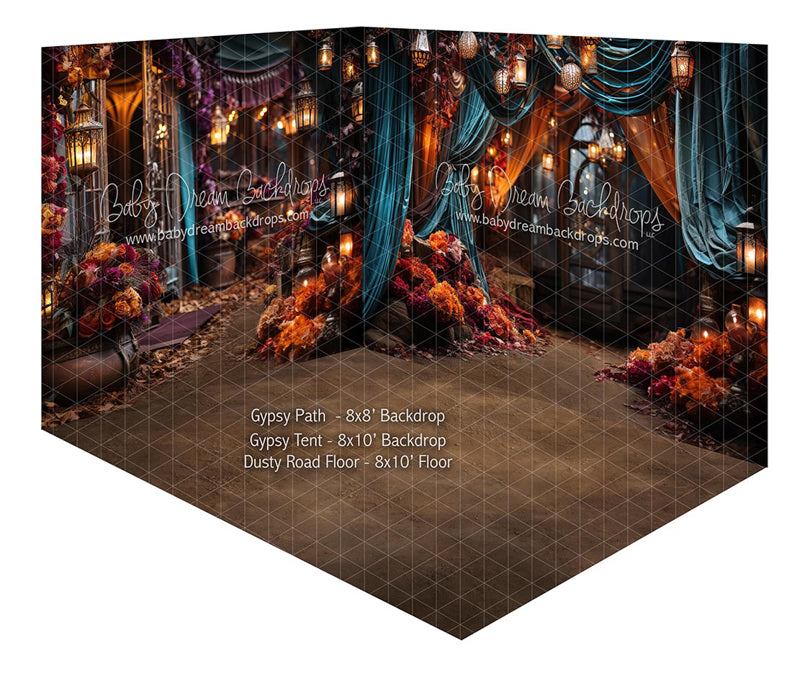 Room Gypsy Path + Gypsy Tent + Dusty Road Floor – Baby Dream Backdrops
