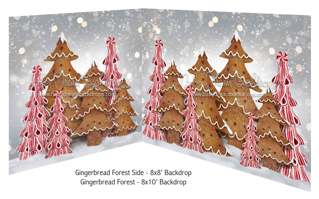 Gingerbread Forest side and Gingerbread Forest — Baby Dream Backdrops