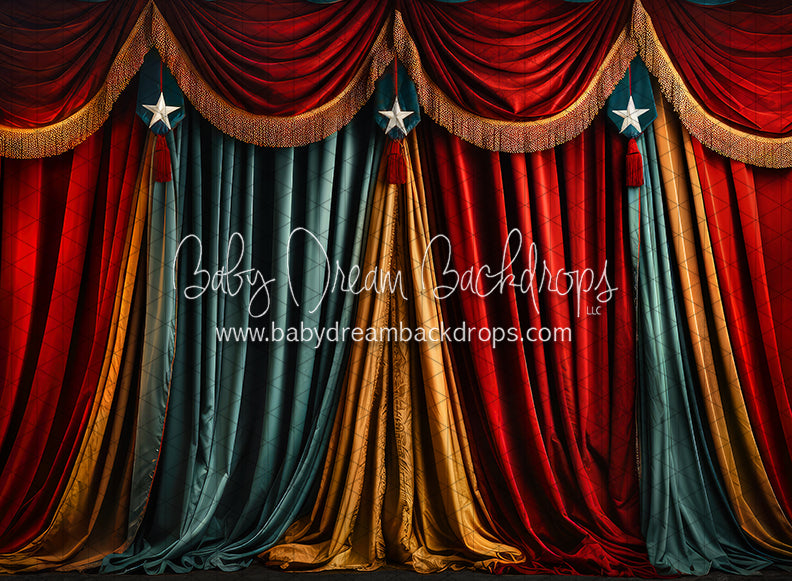 Simple Circus Curtains Full (JA) – Baby Dream Backdrops