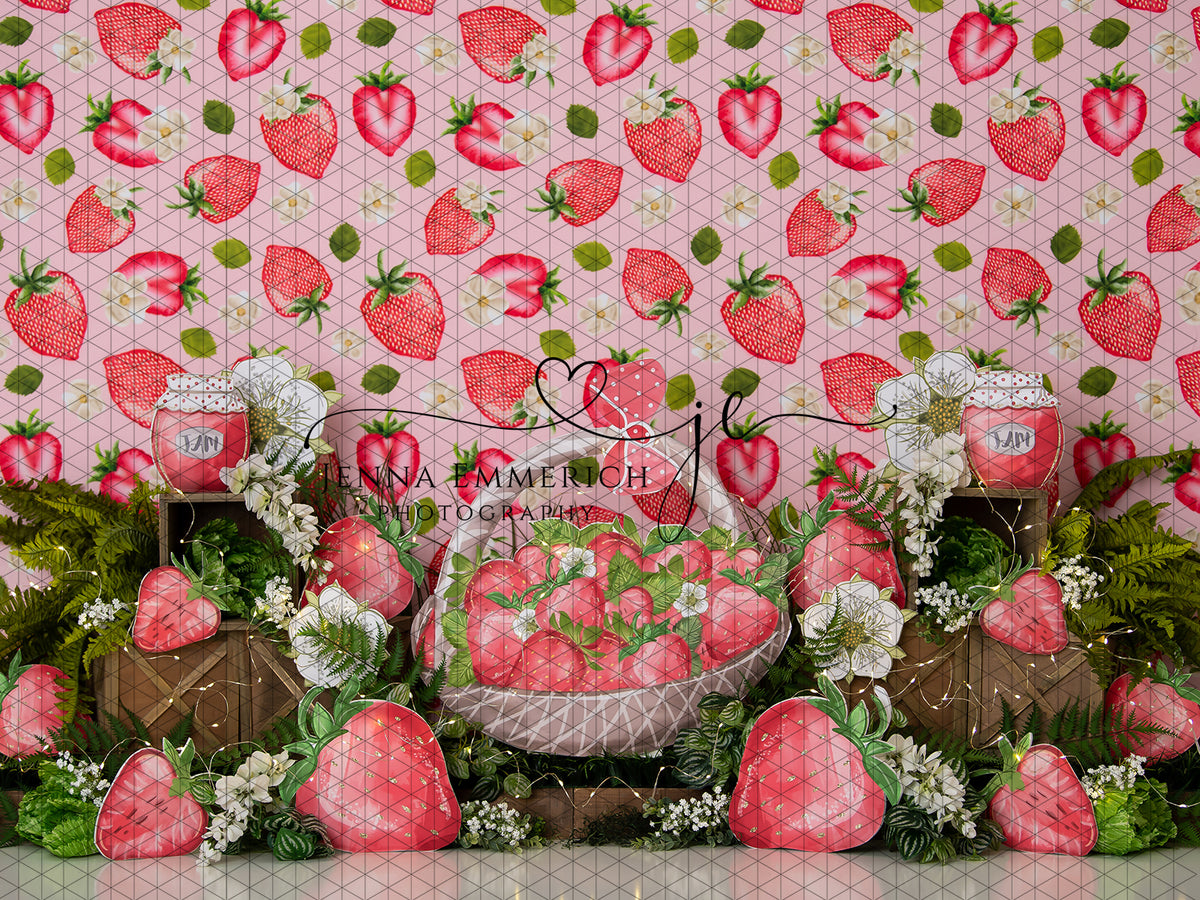 Strawberry Jam with Brown Boxes (JE) – Baby Dream Backdrops
