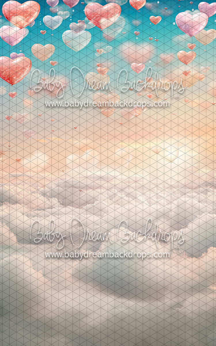 Sweep Floating Hearts Sky (BD) – Baby Dream Backdrops