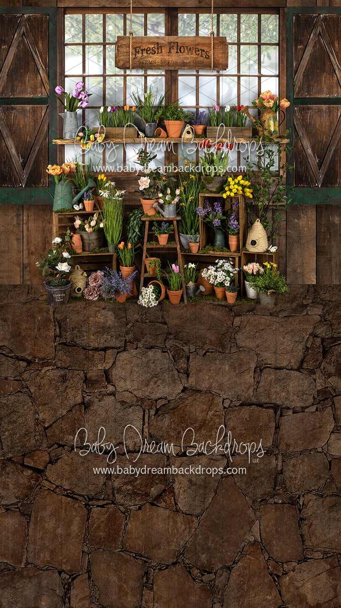 X Drop Sweeps flower shack side – Baby Dream Backdrops