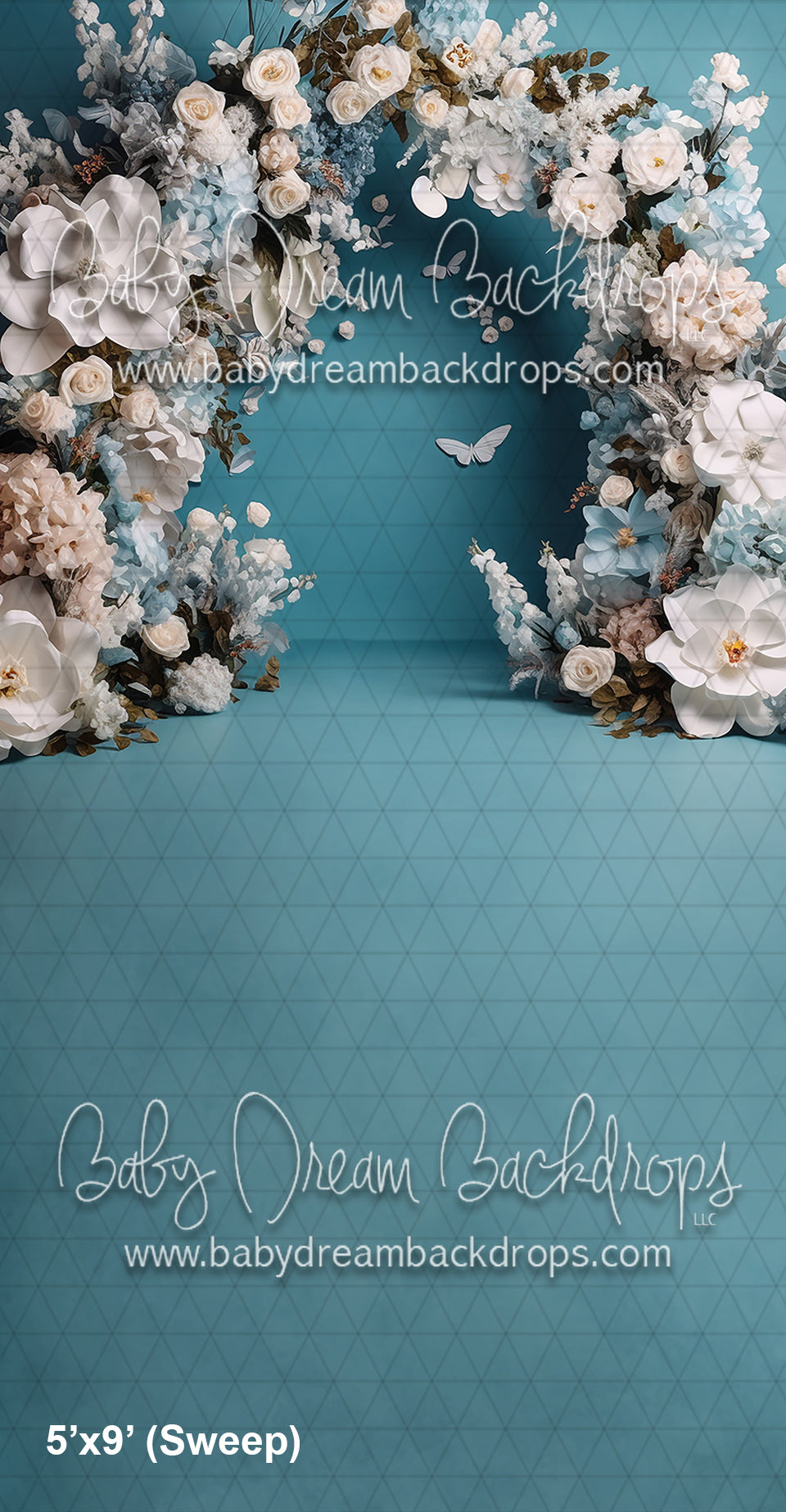 Sweeps Studio Blue Floral Arch (AZ) — Baby Dream Backdrops
