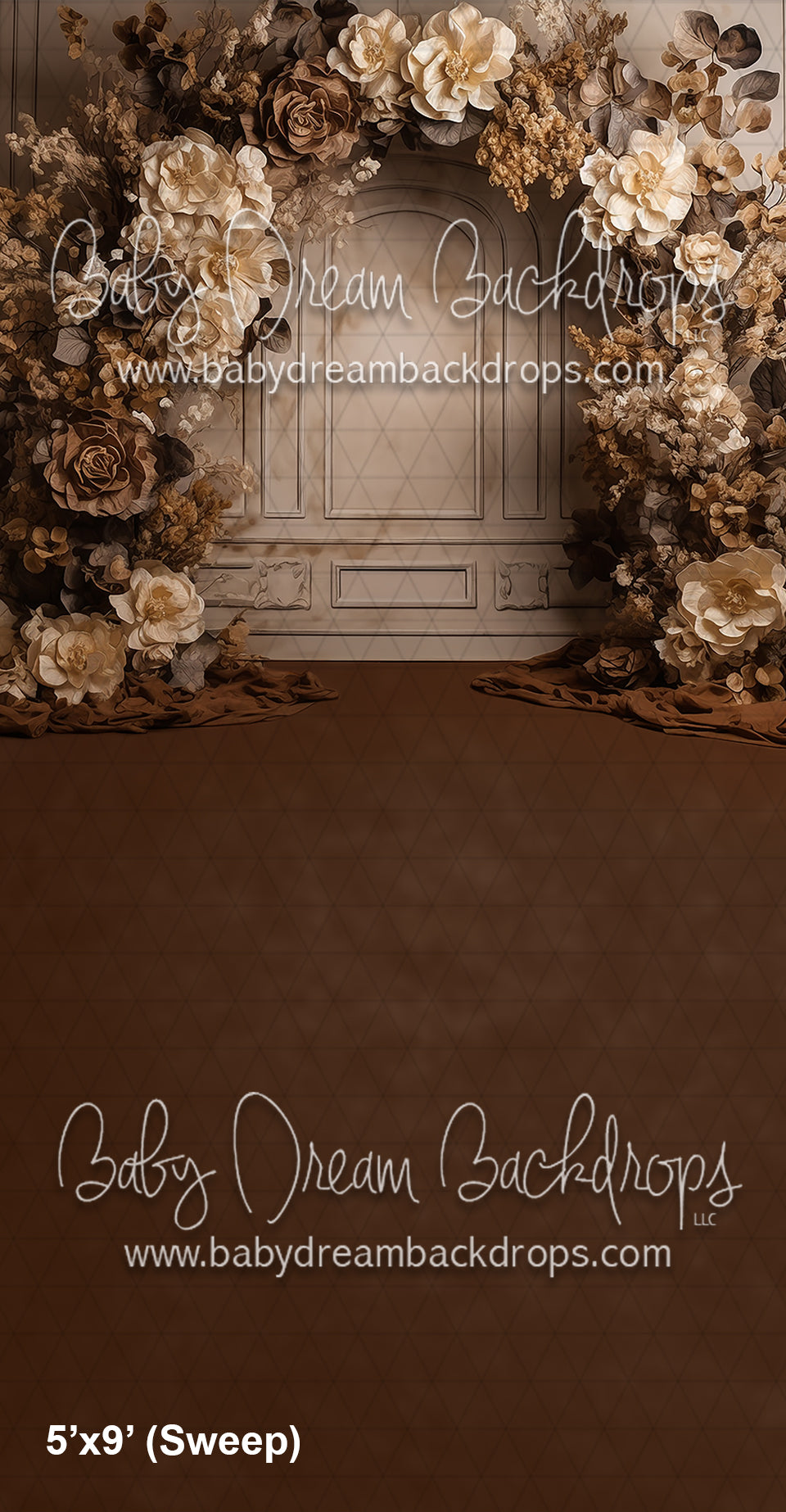Sweeps Studio Brown Floral Arch (AZ) no — Baby Dream Backdrops