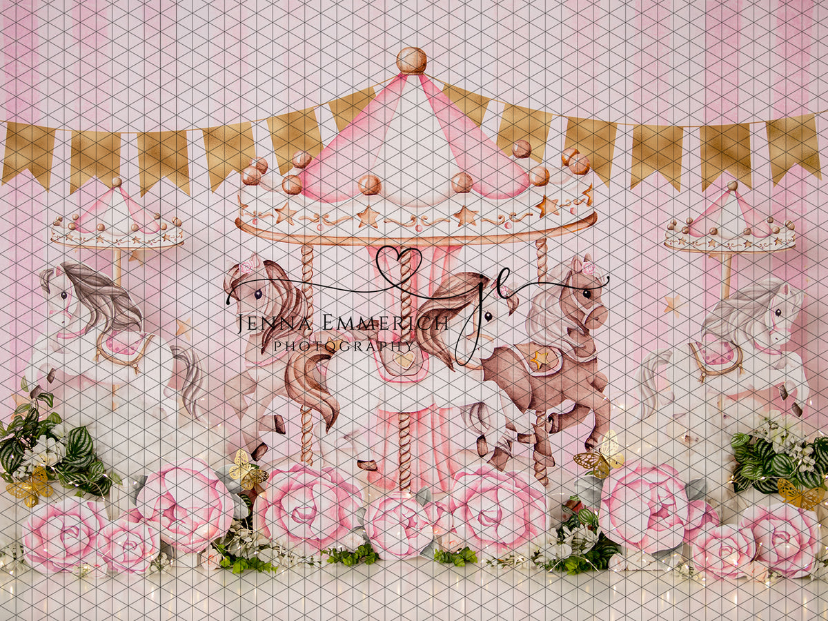 Vintage Carousel Horses (JE) – Baby Dream Backdrops