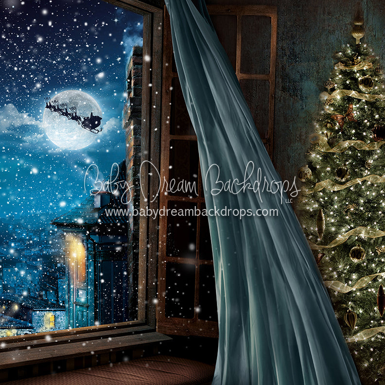 Waiting on Christmas Santa Reversed – Baby Dream Backdrops