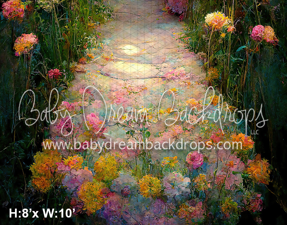 Whimsical Spring Flower Field Path Floor Fabric Drop (BD) – Baby Dream ...