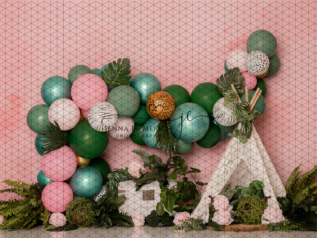 Wild One Pink drop no animals – Baby Dream Backdrops