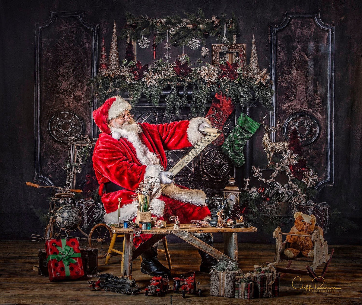 Christmas Charisma Fireplace – Baby Dream Backdrops