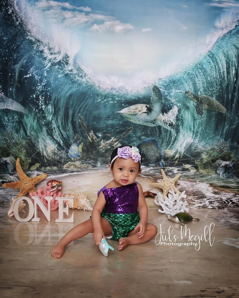 Ocean Wave Floor Fabric Drop — Baby Dream Backdrops