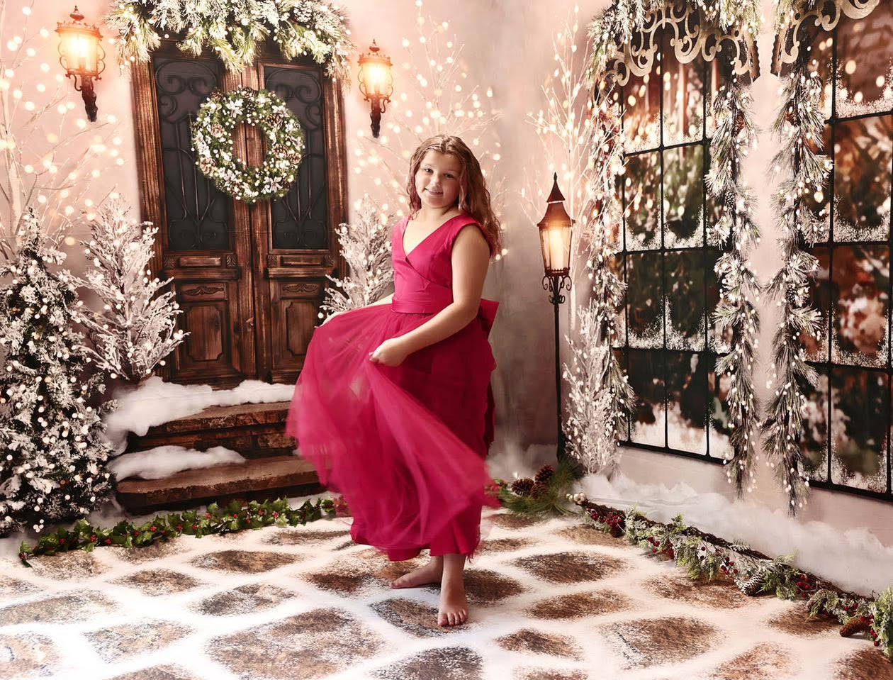 Winter Wonders Entry and Winter Wonders Windows Room — Baby Dream Backdrops